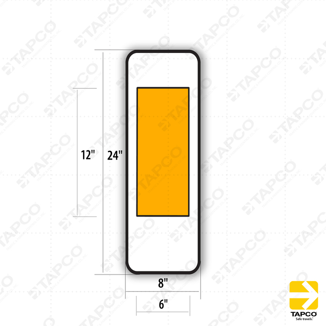 L-1 (CA) OM2-2V HIP Solid Yellow Vertical Object Marker attached to U ...