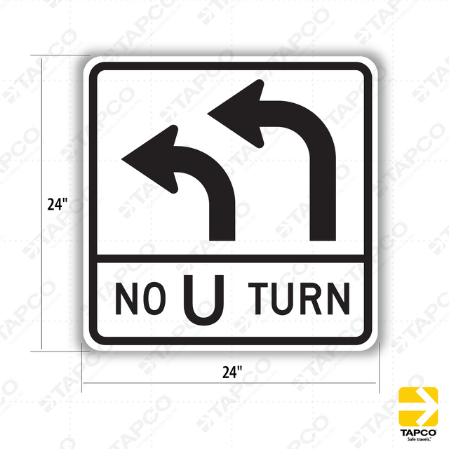 R73-6 (CA) DOUBLE LANE LEFT TURN NO U-TURN (symbol) Sign | 311188 ...