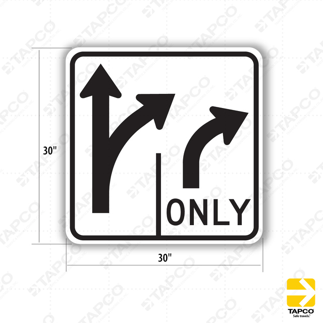 R61-3 (CA) DOUBLE LANE CONTROL RIGHT TURN ONLY (symbol) Sign | 311041 ...